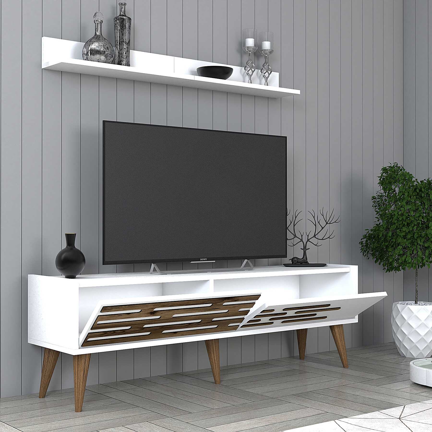Variant Valensiya 140Cm Tv Ünitesi - Beyaz / Beyaz